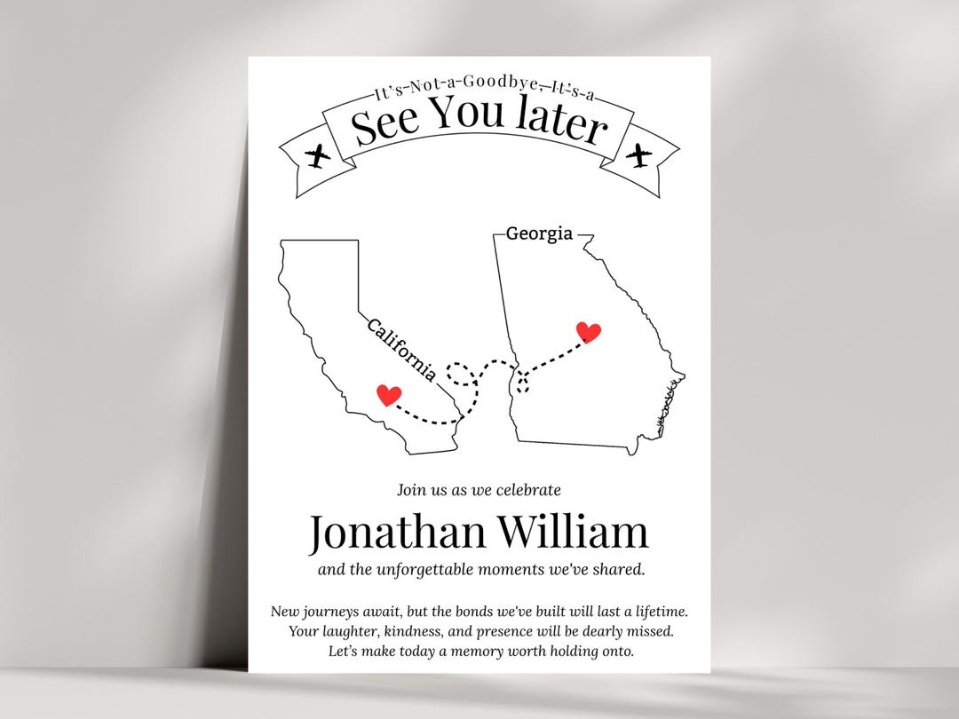 Farewell Party Welcome Sign: Map Theme Template - Etsy
