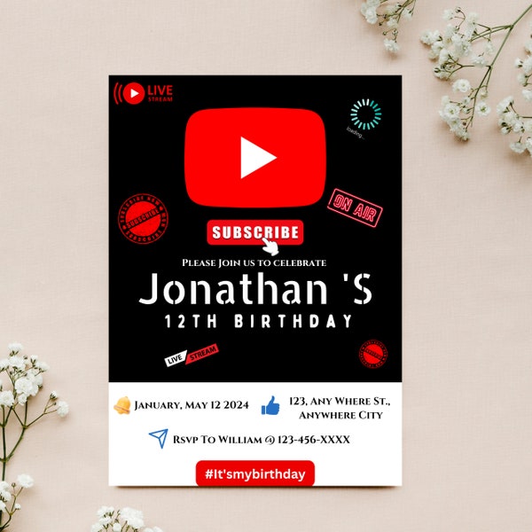 Youtube Party - Etsy