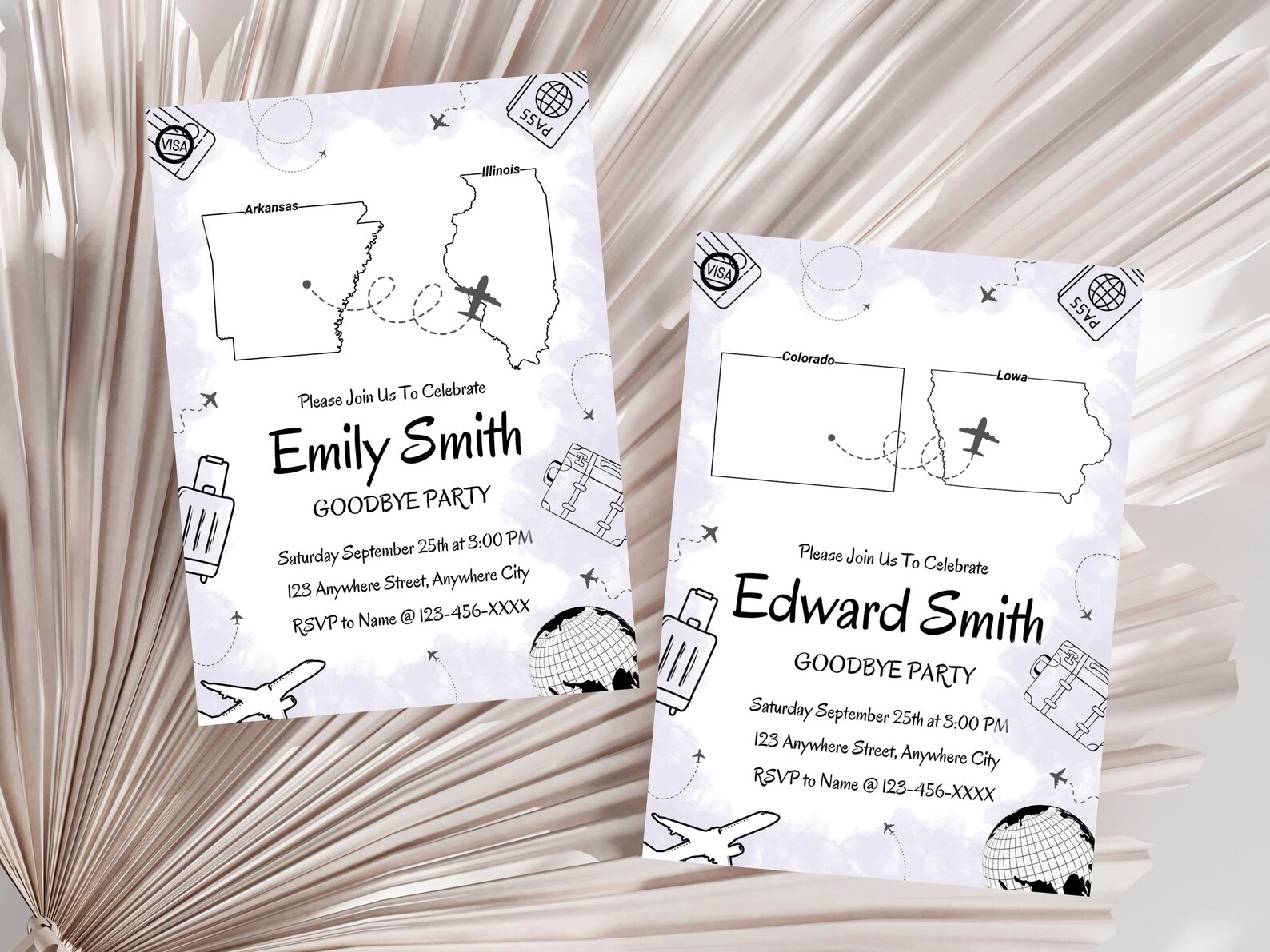 Going Away Farewell Party Invitation Card Template | Moving Away ...