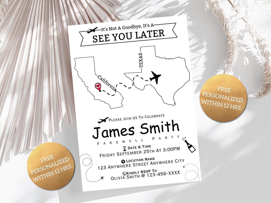 Farewell Party Invitation Template: Moving Away, See You Later ...