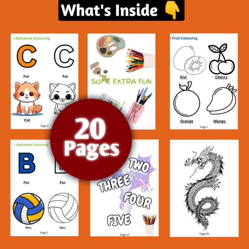 Kids Colouring Book Printable Colouring Pages Fun Learning Alphabets ...