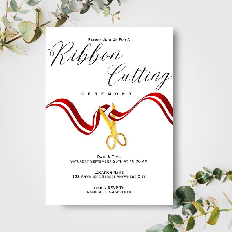 Ribbon Cutting Invitation - Etsy