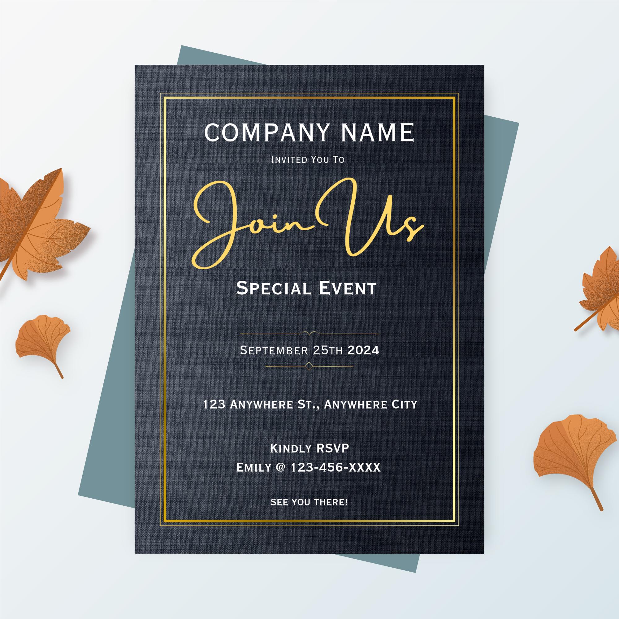 Plantilla de invitación a eventos especiales de negocios / Invitación a ...