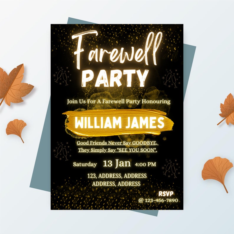 Farewell Party Invitation Templates Going Away Party Invitation Goodbye ...