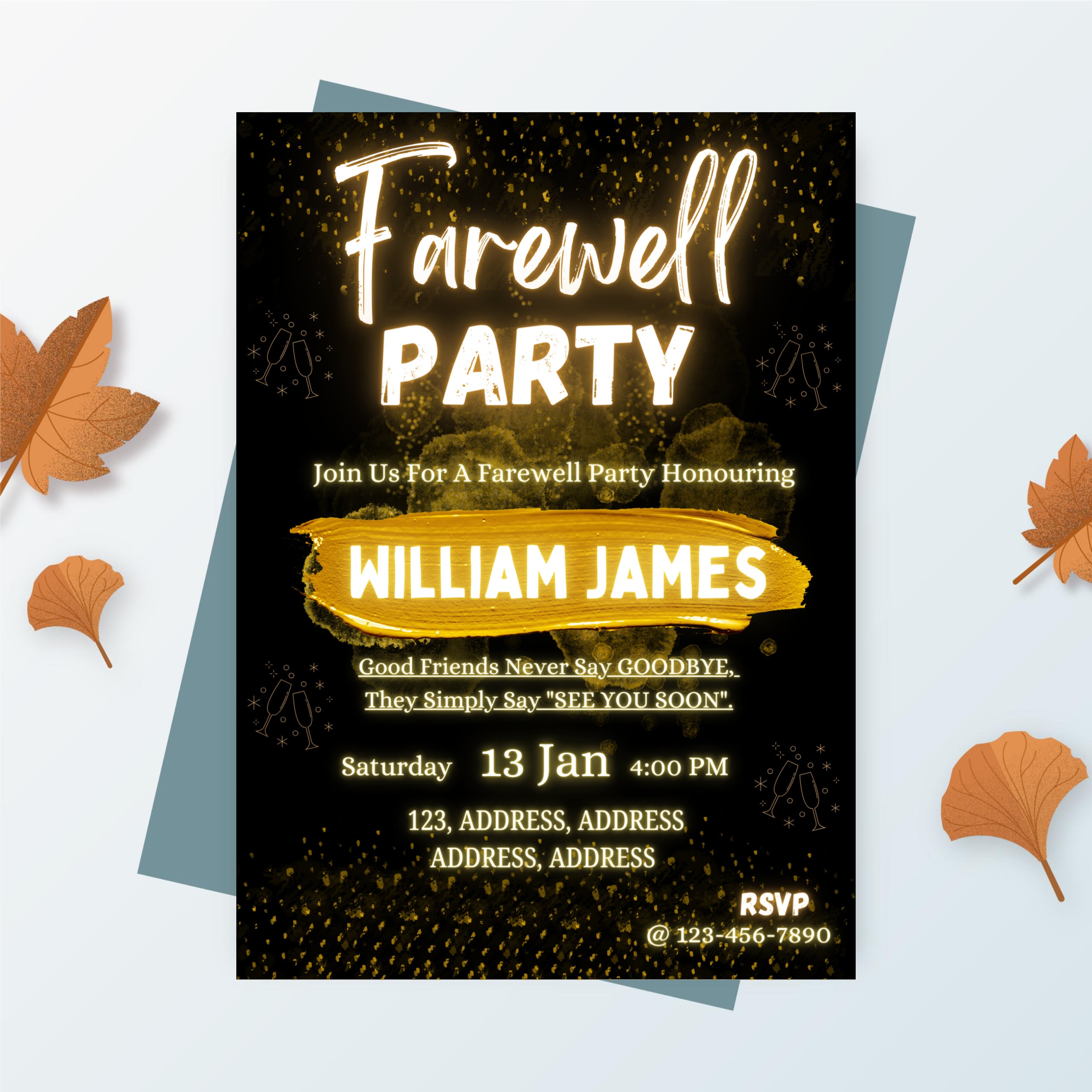 Farewell Party Invitation Templates Going Away Party Invitation Goodbye ...