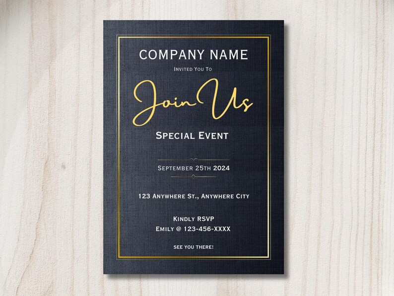 Business Special Event Party Invitation Card Template | Company Any ...