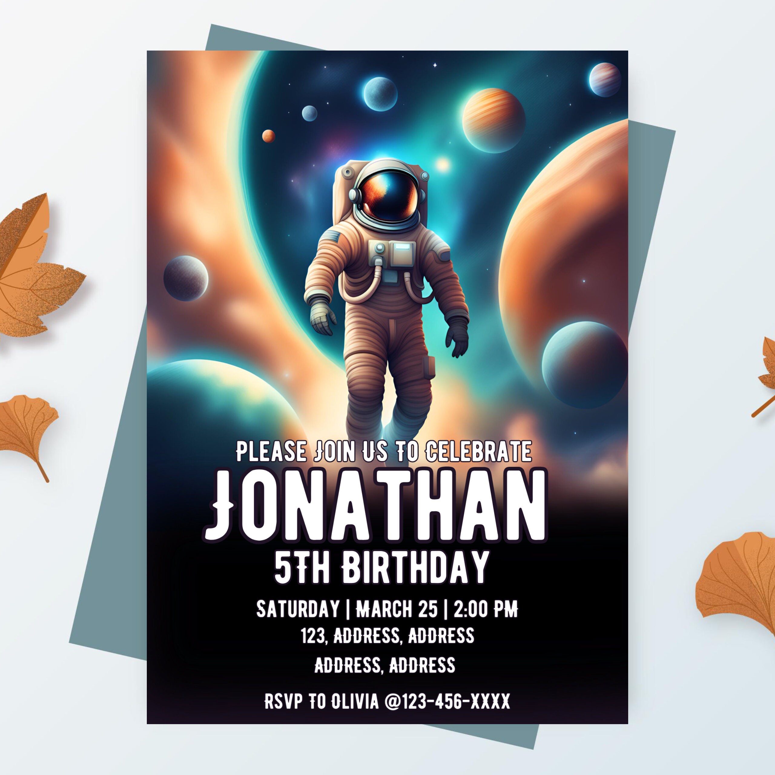 Outer Space Birthday Invitation Templates Astronaut Invitation Space ...