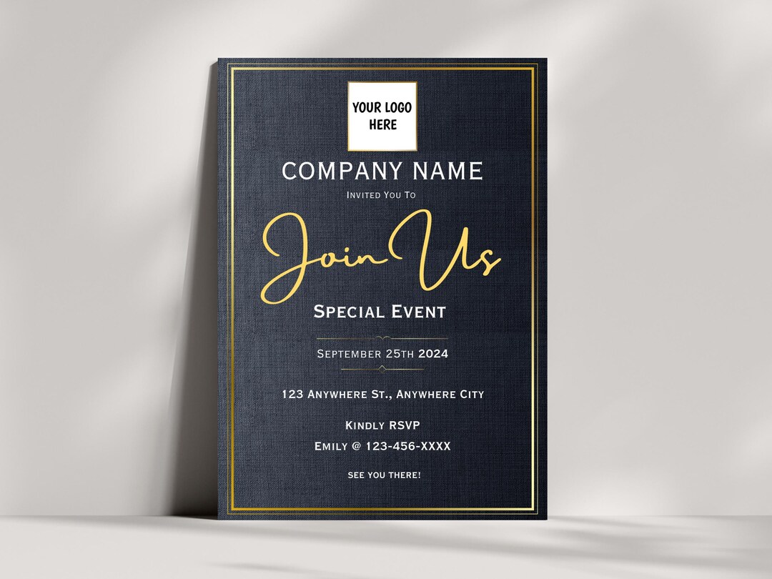 Editable Company Party Invite Card Template: Corporate, Business ...