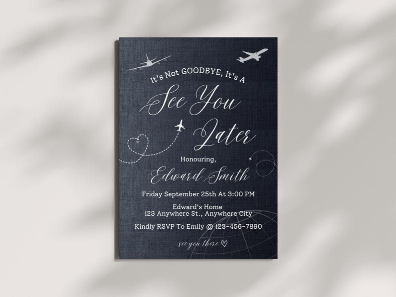 Editable See You Later Farewell Party Invitation Card Template: Going ...