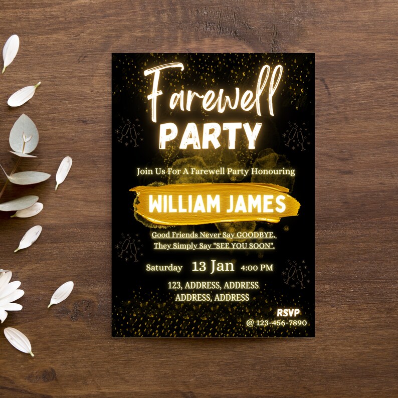 Farewell Party Invitation Templates Going Away Party Invitation Goodbye ...