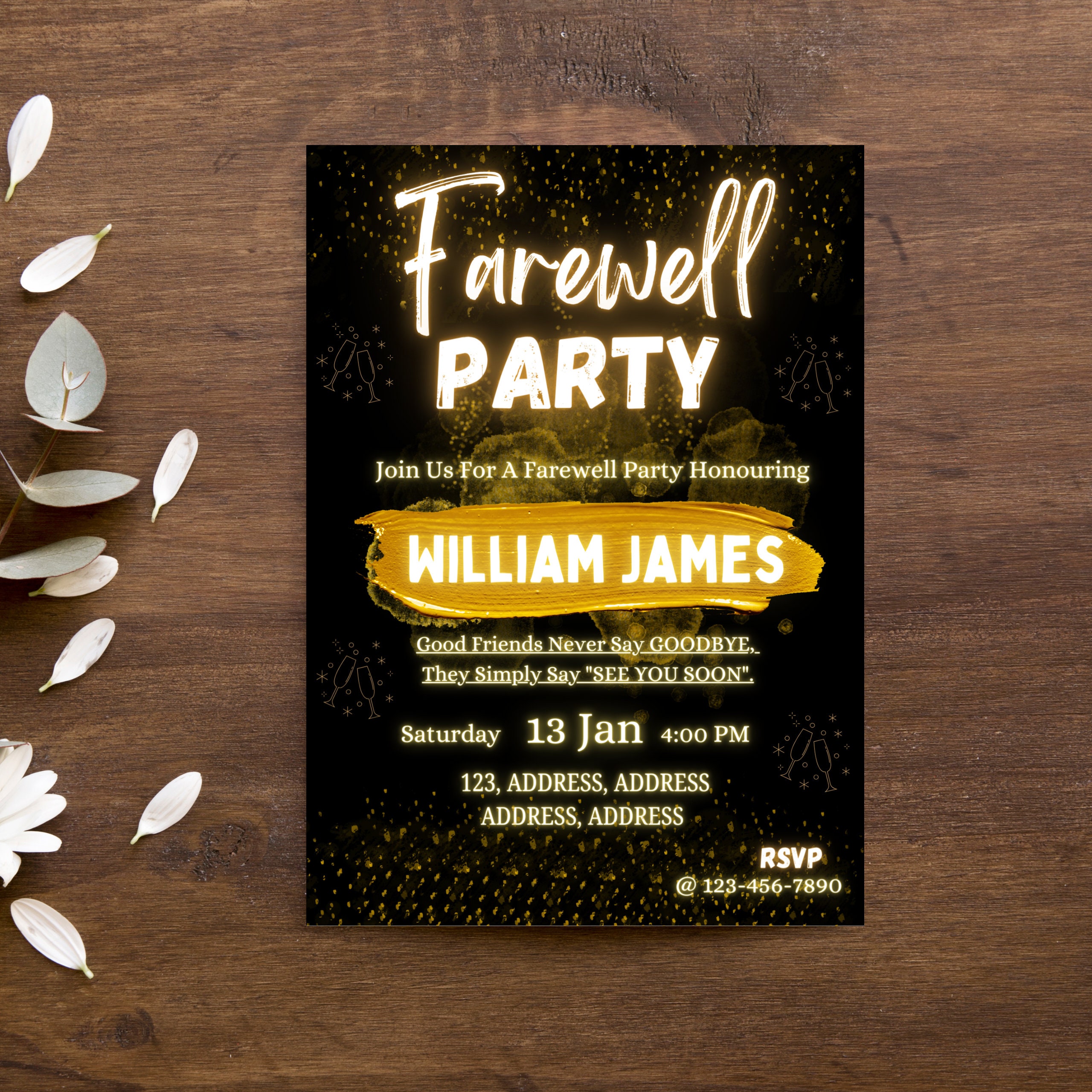 Farewell Party Invitation Templates Going Away Party Invitation Goodbye ...