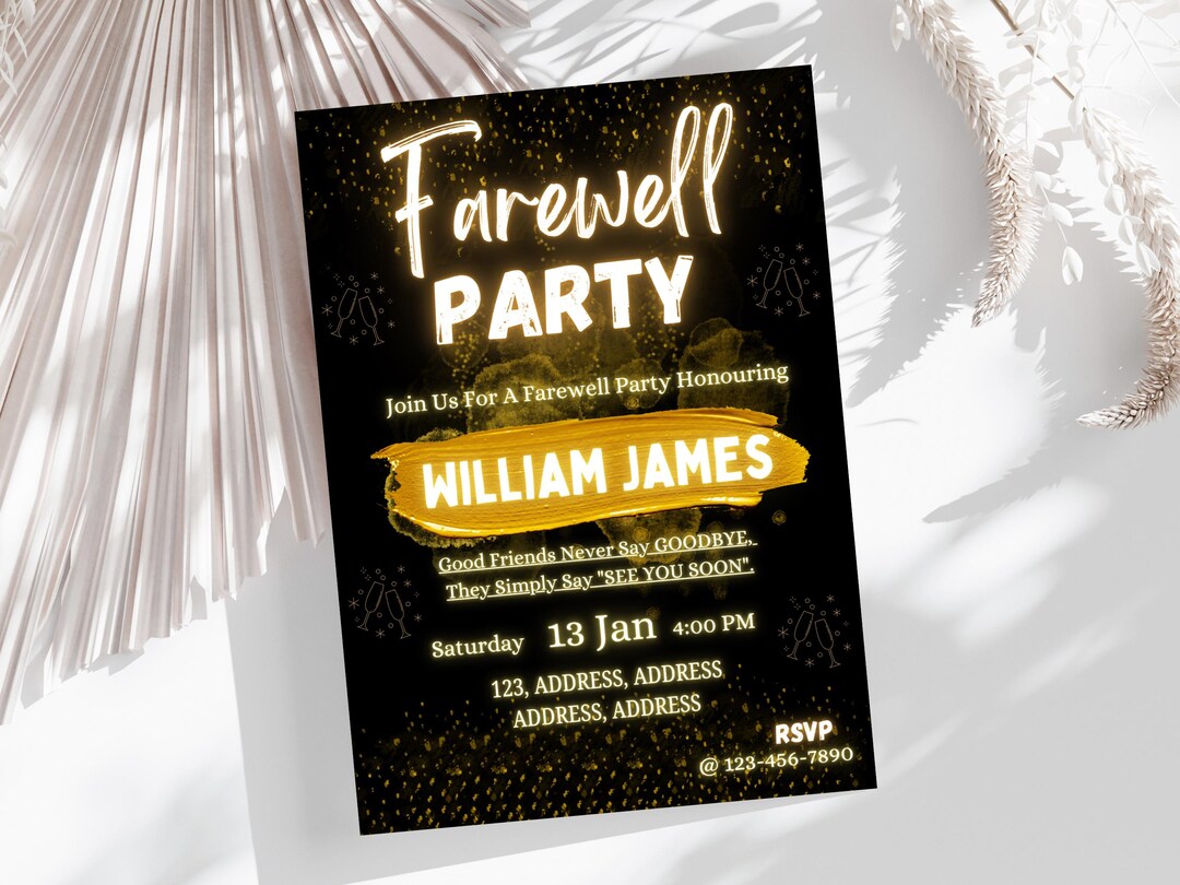 Editable Farewell Party Invitation Template (digital Download) - Etsy