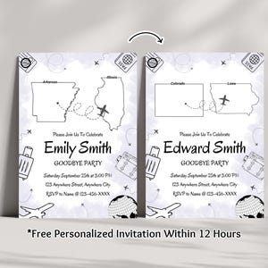 Going Away Farewell Party Invitation Card Template | Moving Away ...