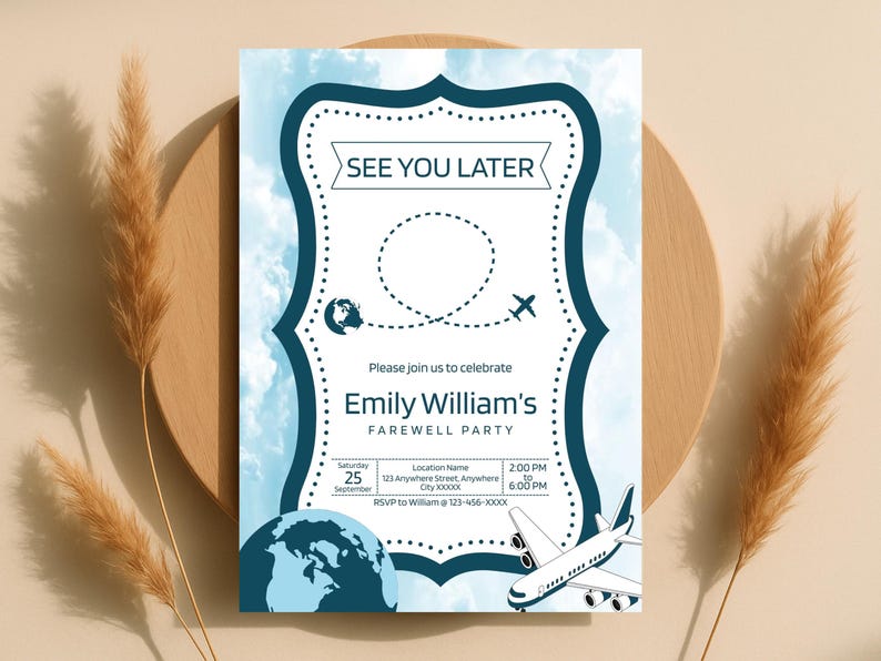 Farewell Invitation, Editable Template, Going Away Moving Party Invite ...