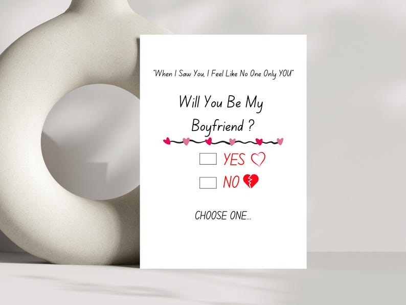 Boyfriend Proposal Invitation Card Template | Will You Be My Boyfriend ...