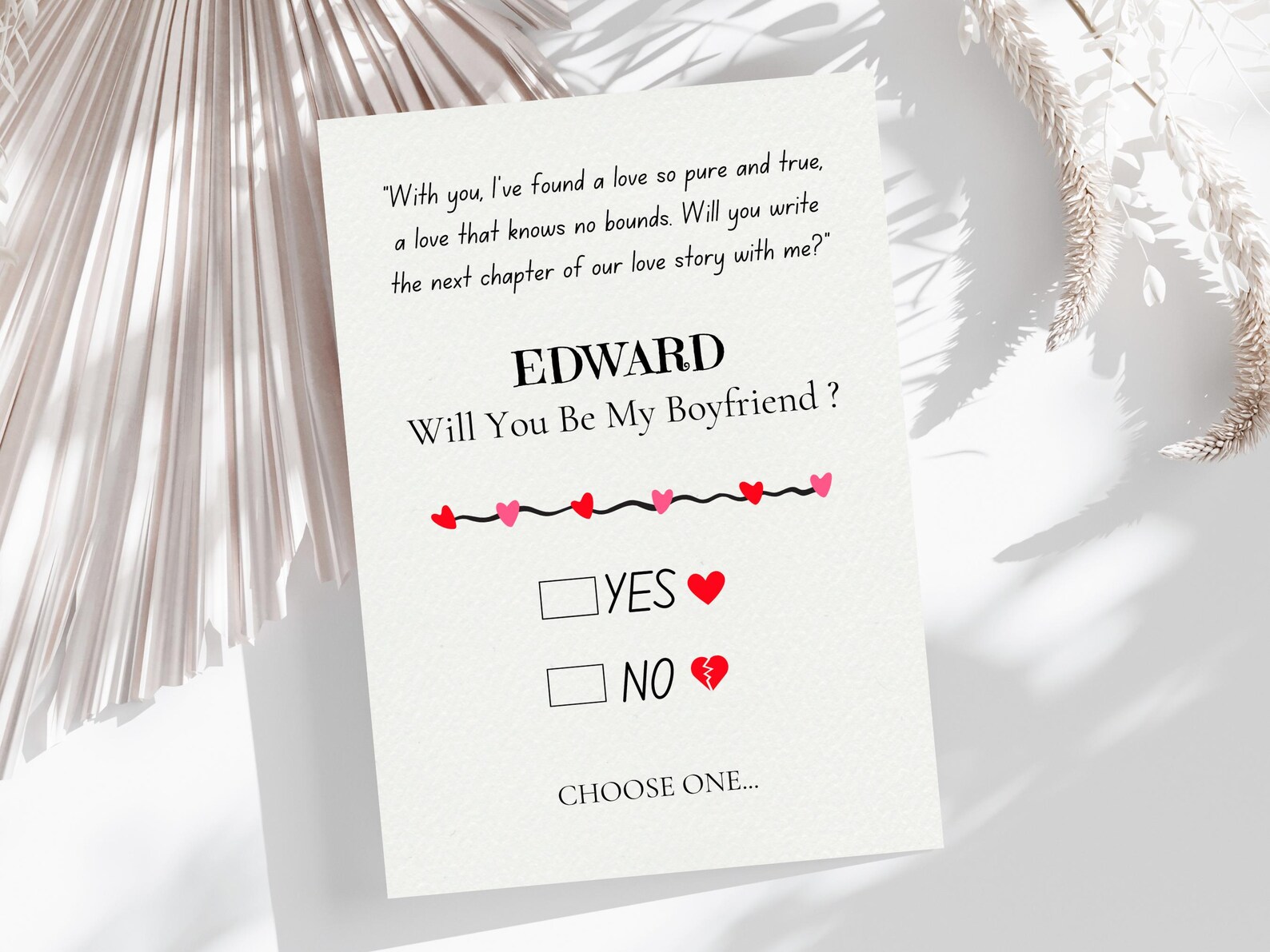 Boyfriend Proposal Invitation Card Template | Will You Be My Boyfriend ...
