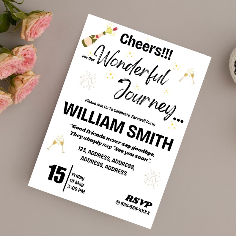 Farewell Party Invitation Templates Going Away Party Invitation Goodbye ...