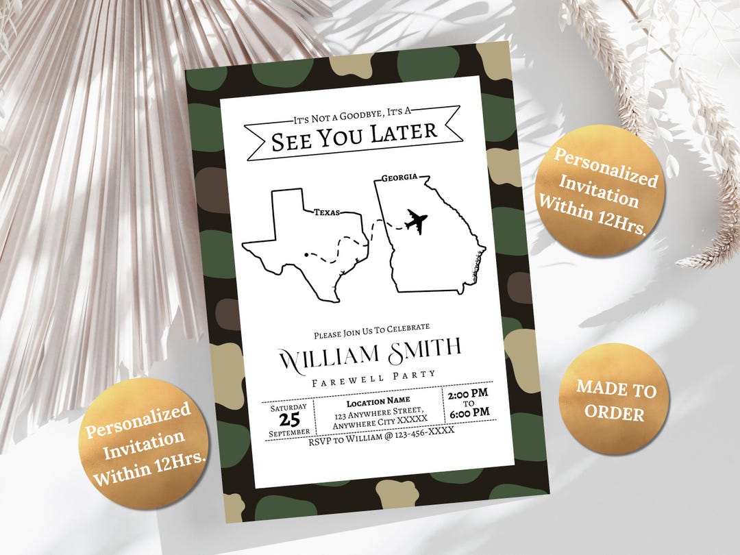 Moving Farewell Party Invitation Card Template, Map Farewell Invite ...
