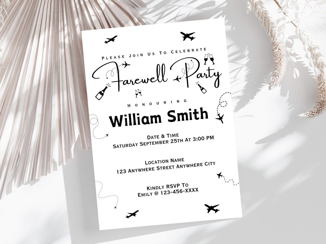 Editable Farewell Party Invitation Template (5x7 IN) - Etsy