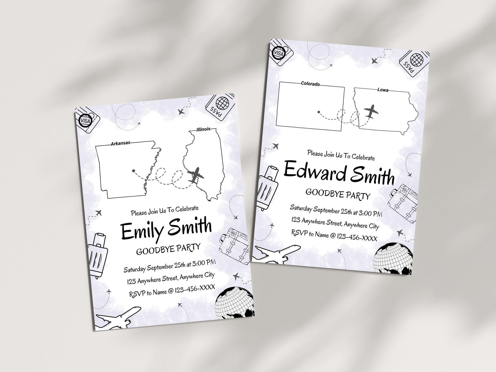 Going Away Farewell Party Invitation Card Template | Moving Away ...