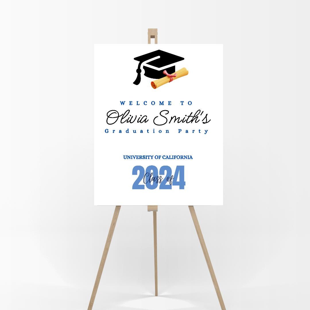 Graduation Welcome Sign Editable and Printable Template - Etsy