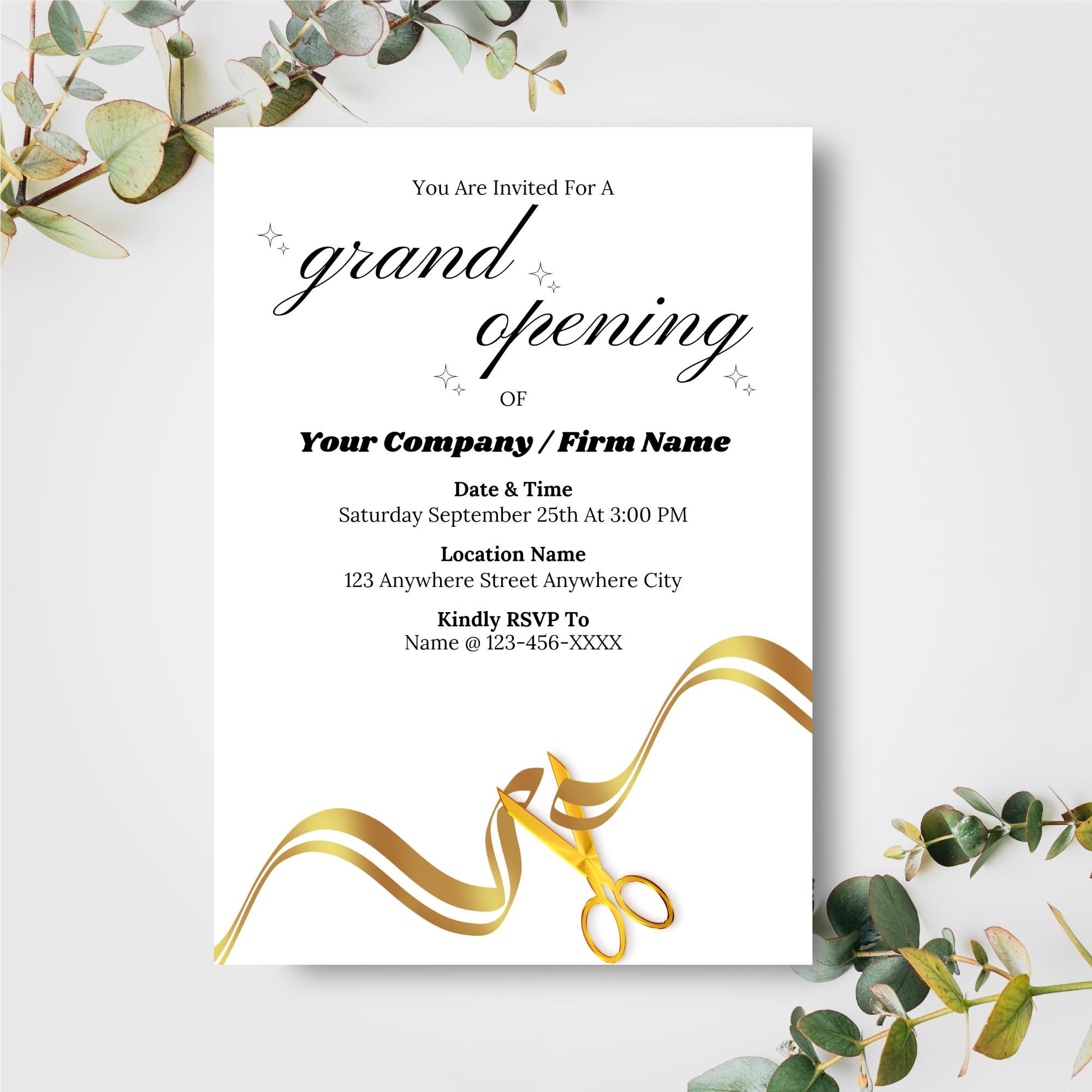 Grand Opening Invitation Template Launch Party Invitation Opening Party ...