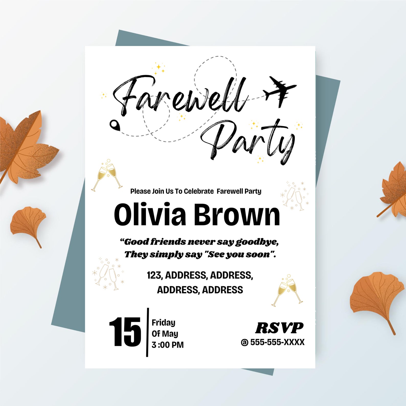 Farewell Party Invitation Templates Going Away Party Invitation Goodbye ...