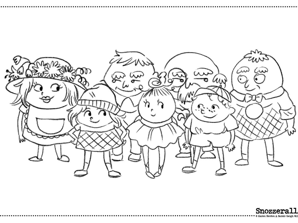 Snozzeralls Characters Colouring Pages: Adorable Kids Activity (digital ...