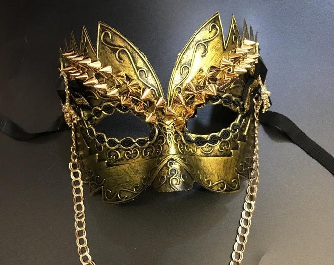 Men's Luxury Fashion Black Studded Designer Masquerade Ball Mask - Etsy
