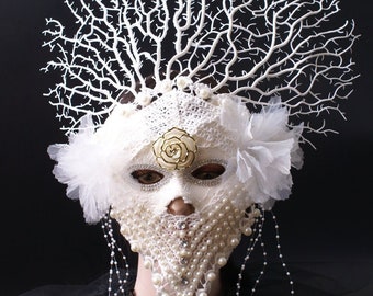 White Stage Mask - Etsy