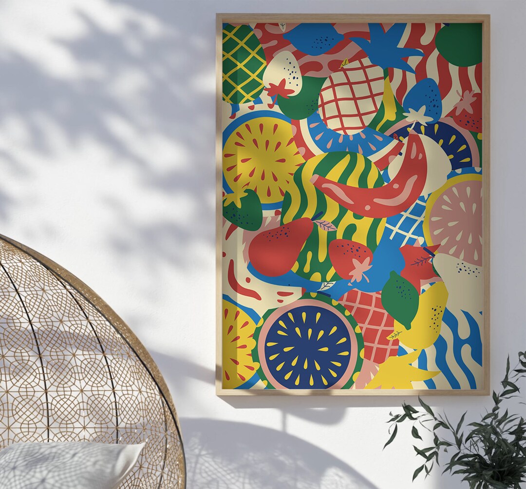Fruit Illustration Print | Tropical Poster | Wall Art | 21x30cm ...