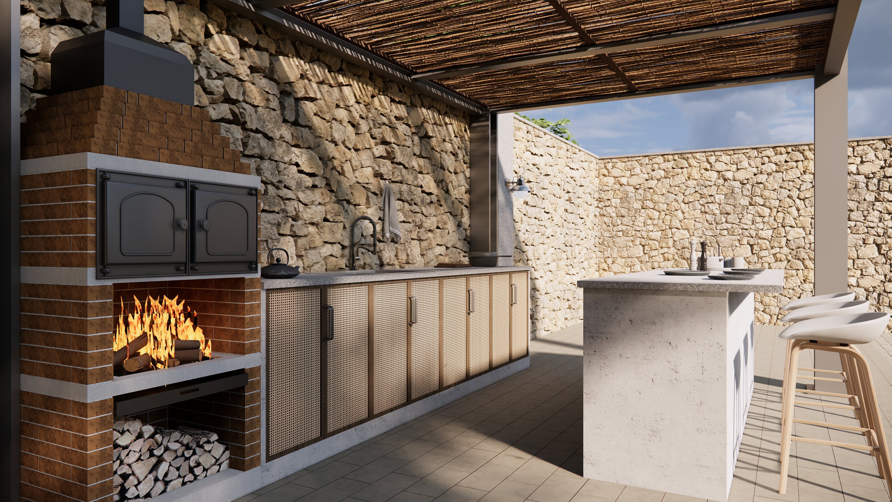 Outdoor Garden Pizza Bar - Kitchen - DIY Backyard Bar Plan - Etsy