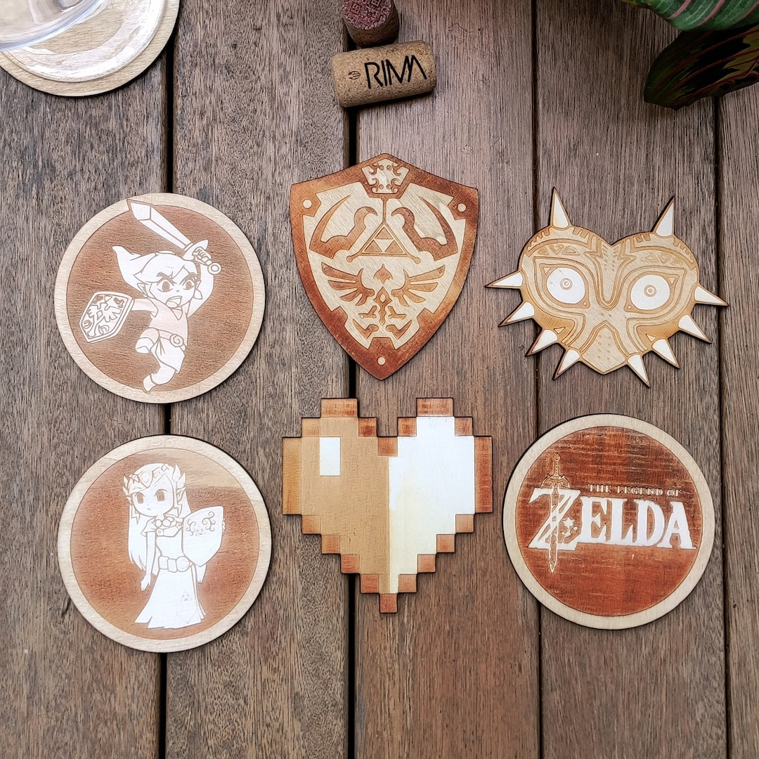 Set of 6 the Legend of Zelda Wooden Coasters Movie Housewarming Gift ...