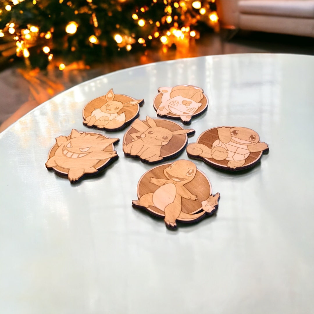 Set of Pokemon Wooden Coasters Choose ANY Pokemon Home Decor Gift Geek ...