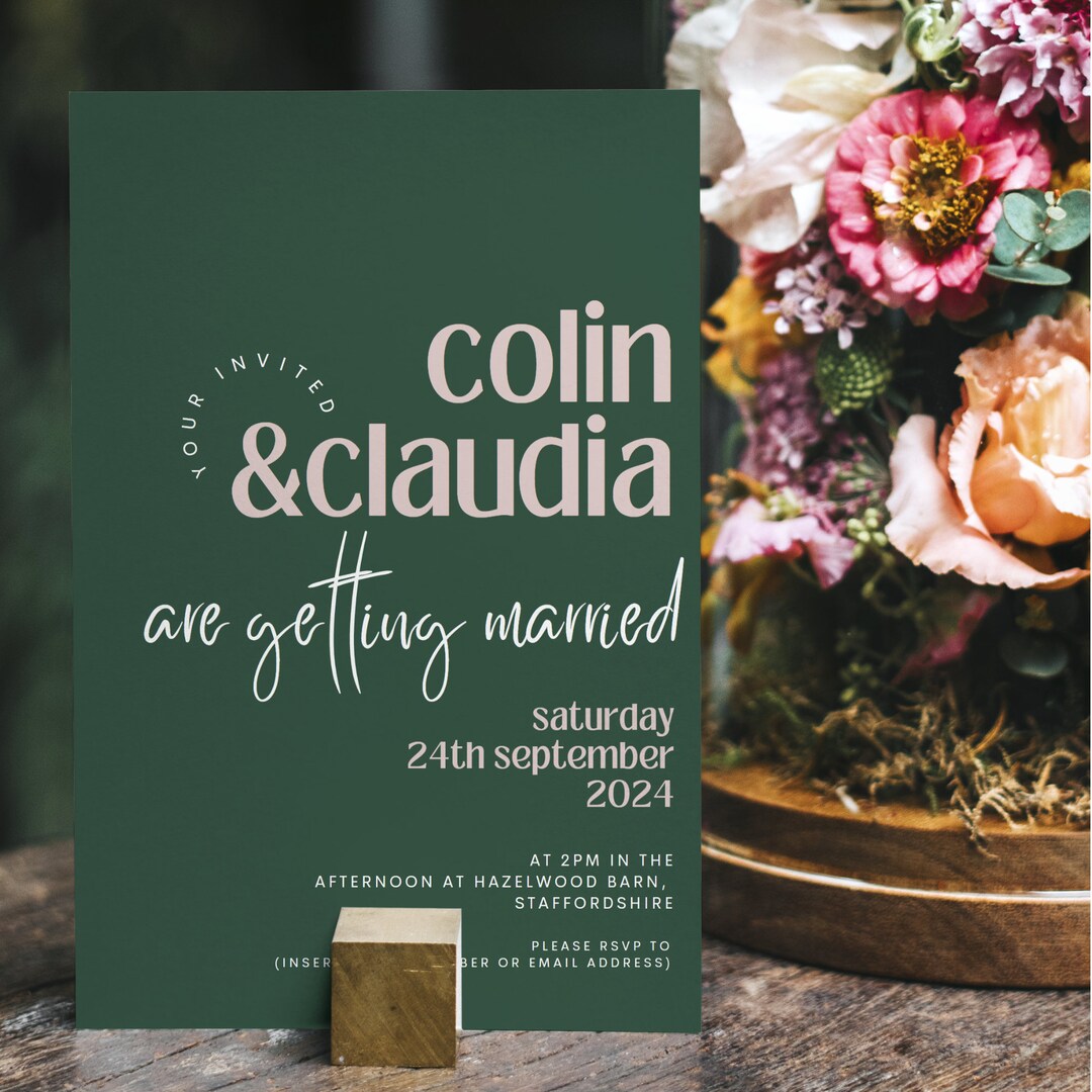 70s Retro Wedding Invitation Template Funky Retro Wedding - Etsy