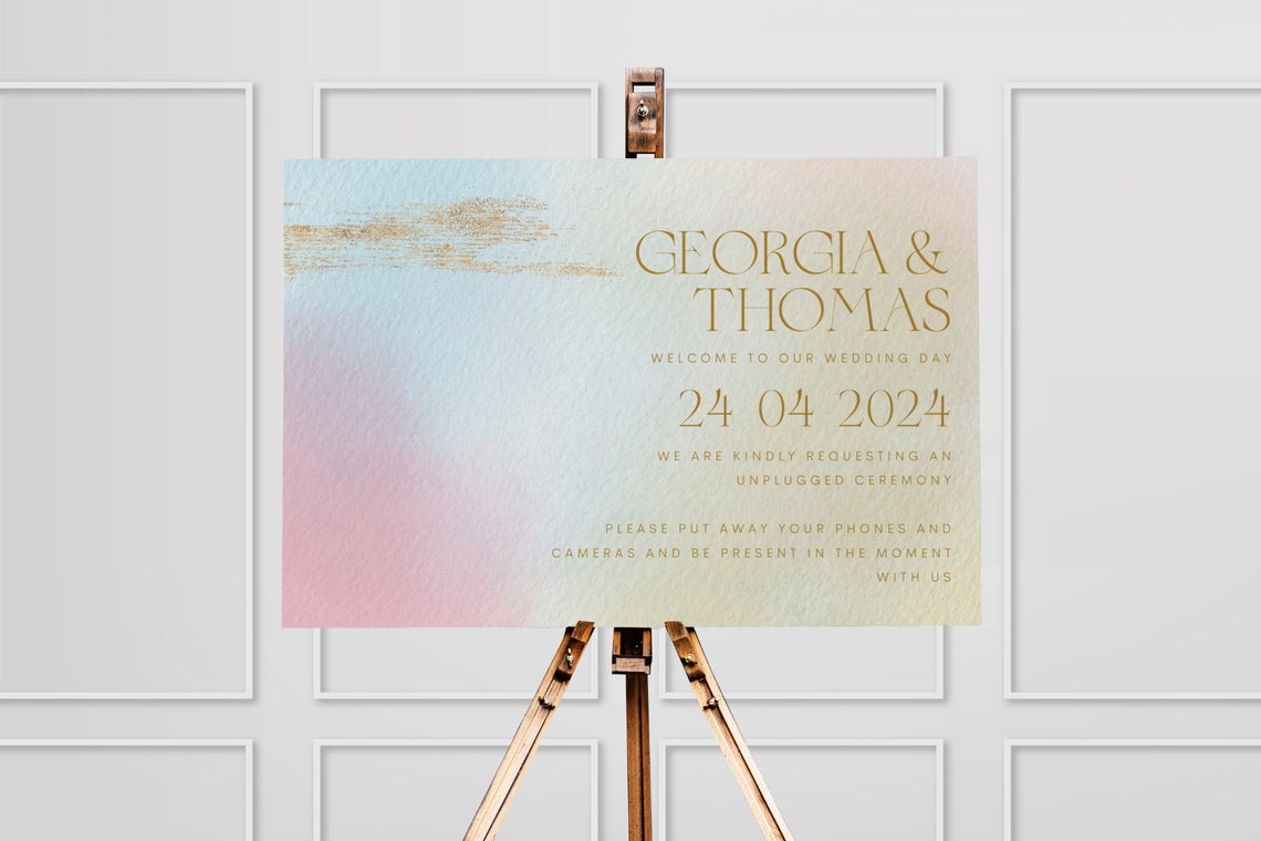 Pastel Watercolor Welcome Sign, Pastel Watercolour Table Chart, Pastel ...