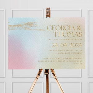 Pastel Watercolor Welcome Sign, Pastel Watercolour Table Chart, Pastel ...