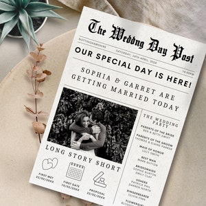 Wedding Day Newspaper Template, Newspaper Wedding Program Template, the ...