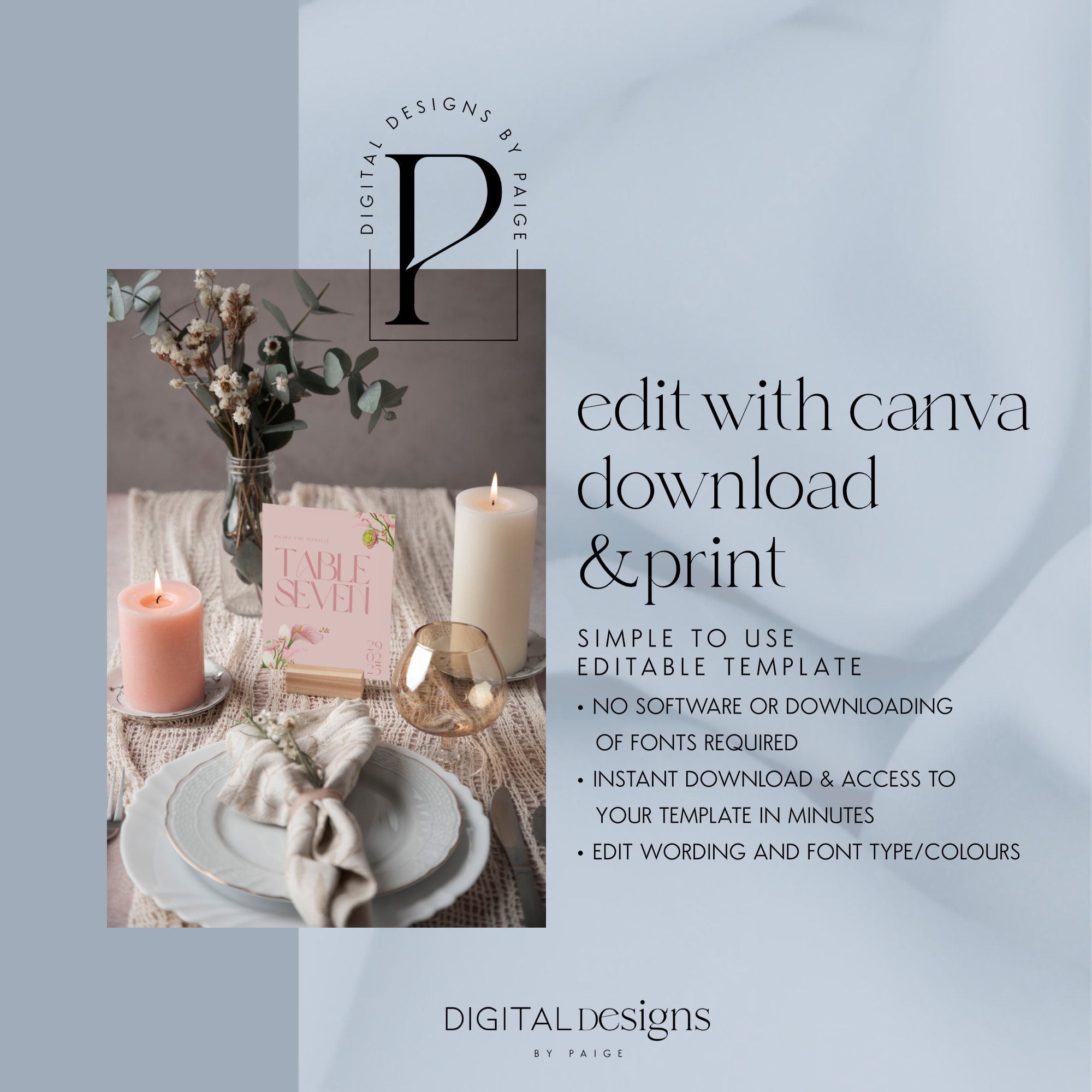 Pink Floral Wedding Table Number Card, Blush Watercolour Wedding Table ...