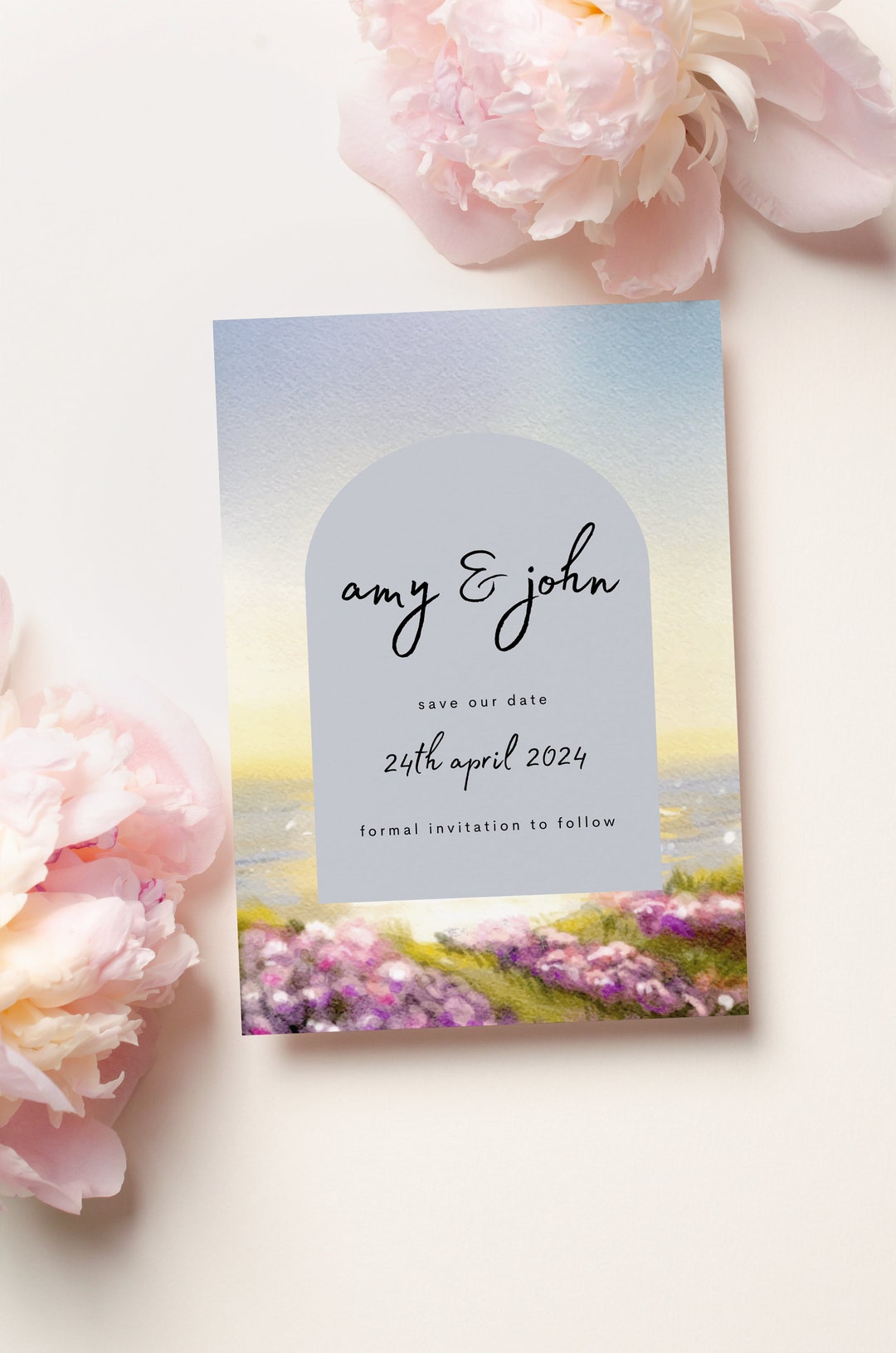 Coastal Save the Date Template Landscape Save the Date - Etsy