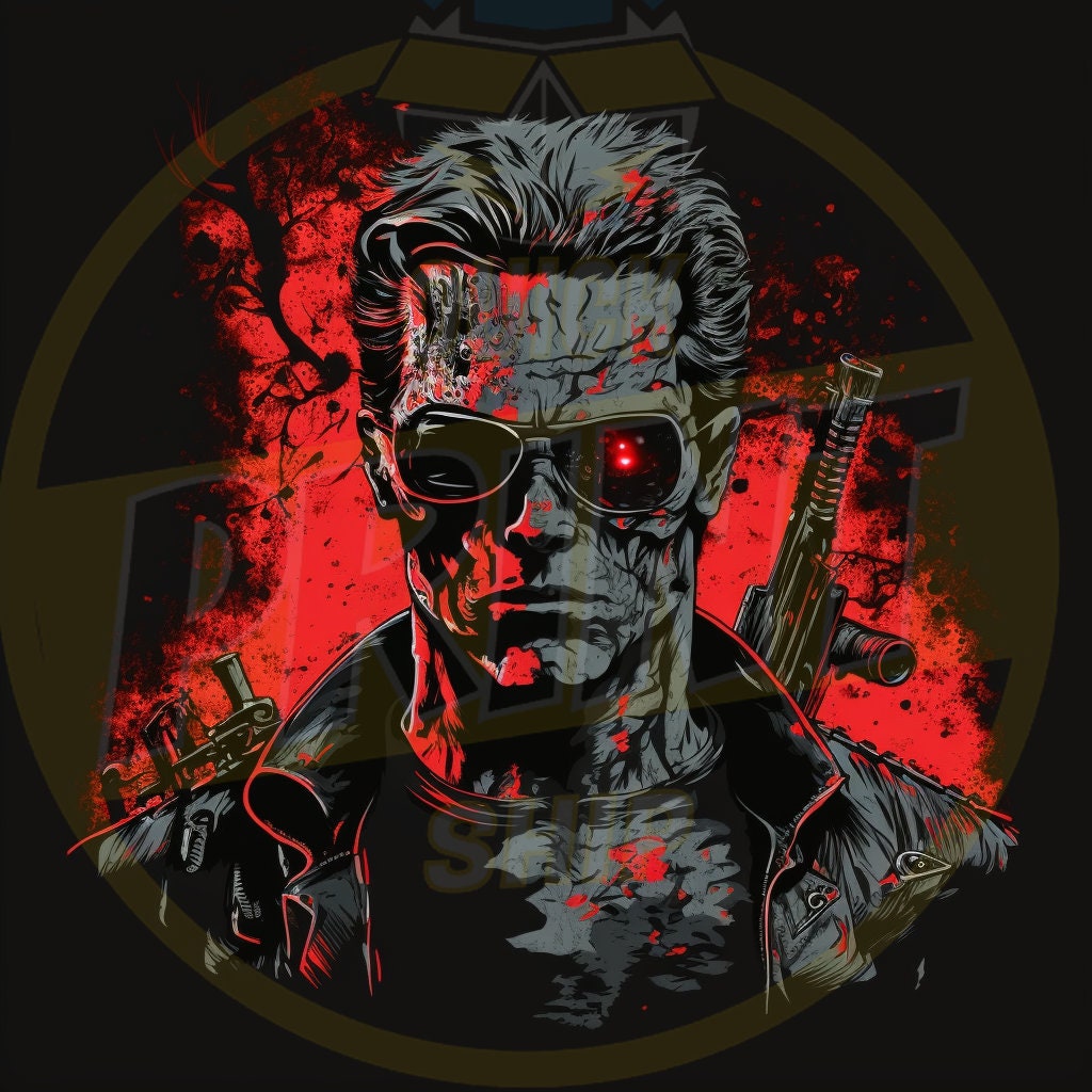 Terminator Cyborg 90s T Shirt Design Digital File Etsy