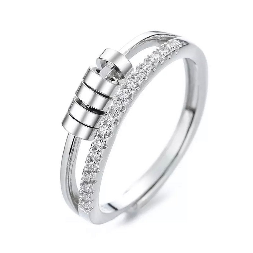 Double Strand Anxiety Ring Anti Stress Worry Ring Dainty - Etsy Australia