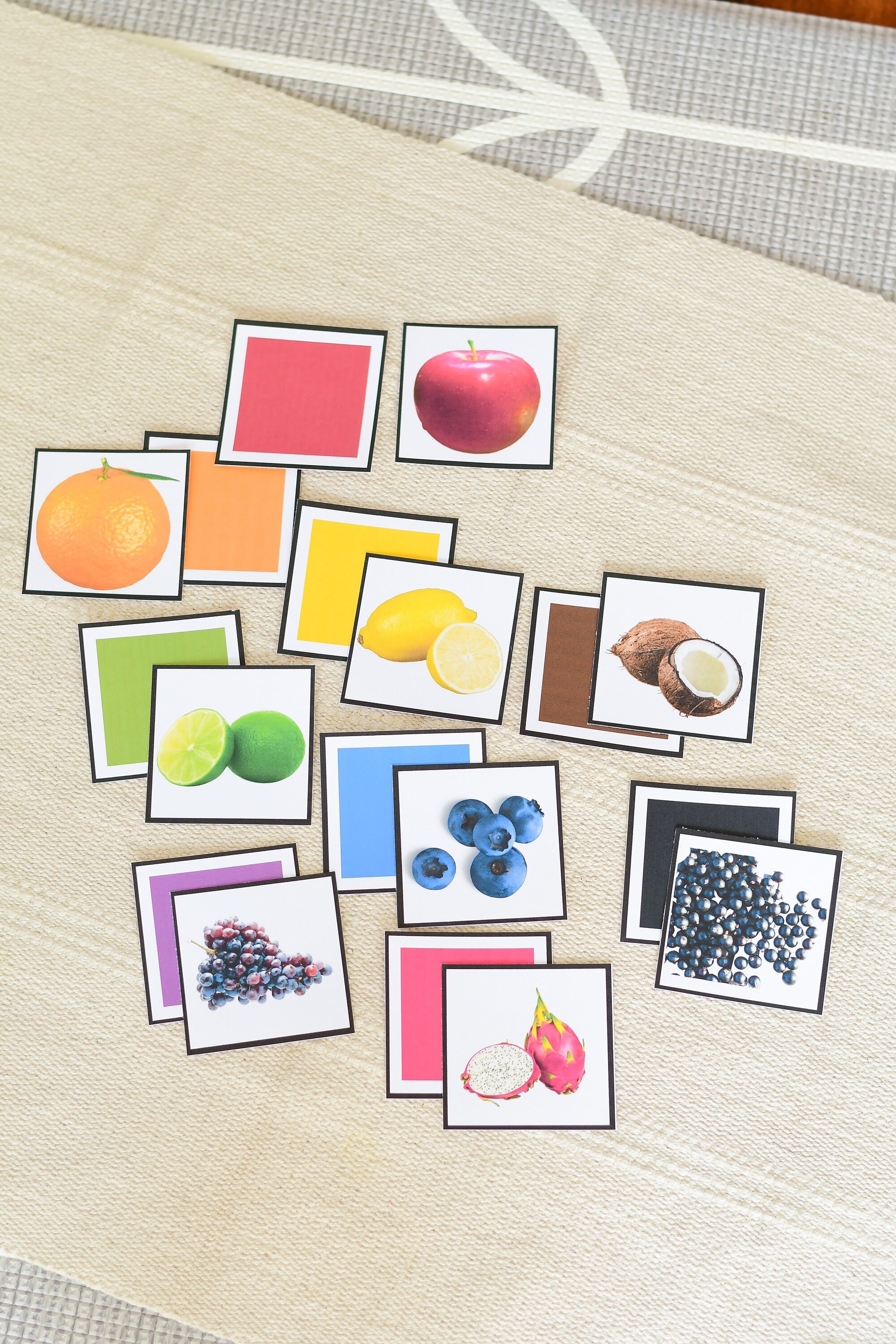Fruit and Color Matching Activity Card Printable, Montessori Shelf ...