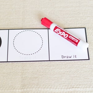 Shape Activity Printable, Trace and Draw on Reusable Worksheet ...