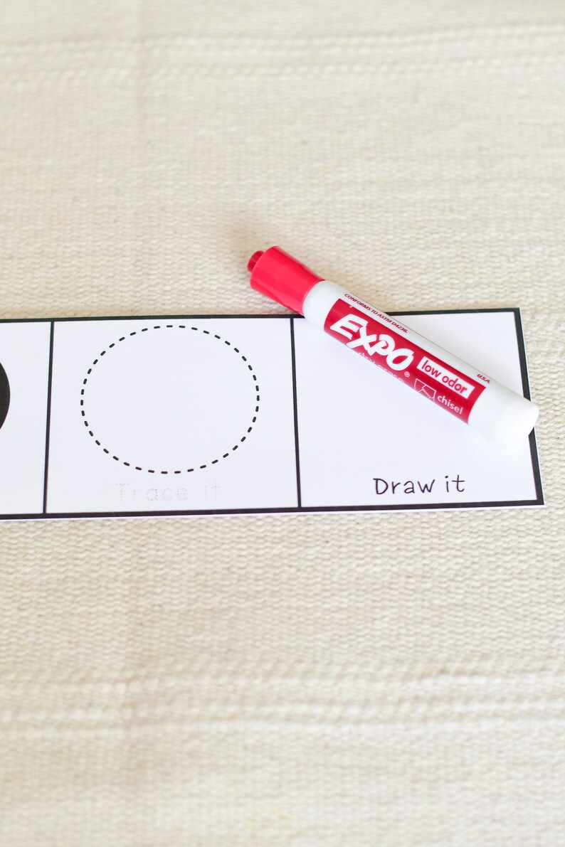 Shape Activity Printable, Trace and Draw on Reusable Worksheet ...
