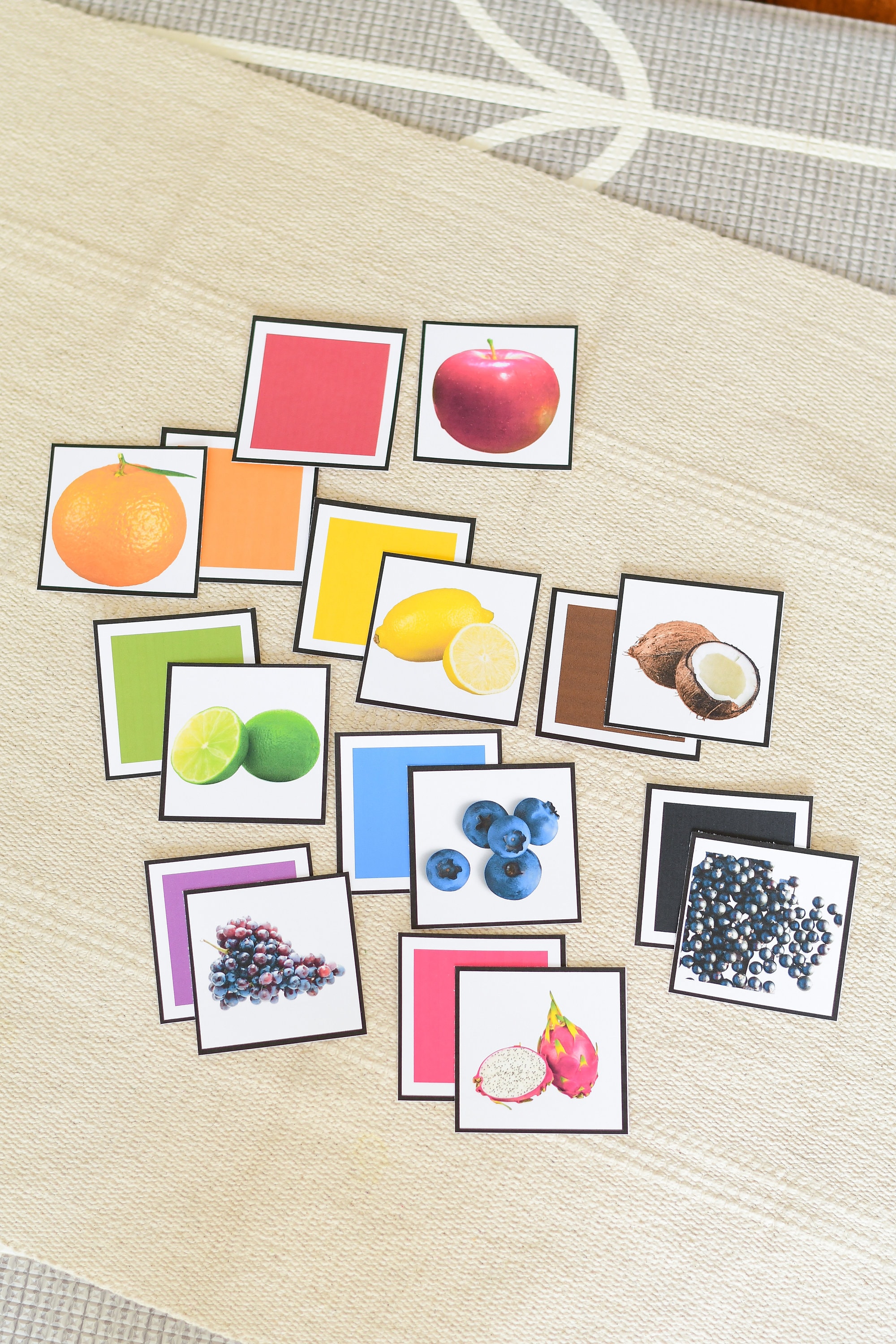 Fruit and Color Matching Activity Card Printable, Montessori Shelf ...