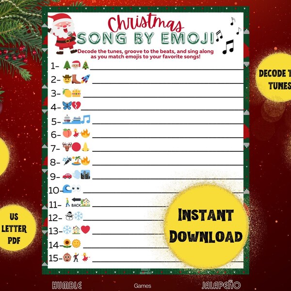 Printable Emoji Christmas Pictionary - Etsy