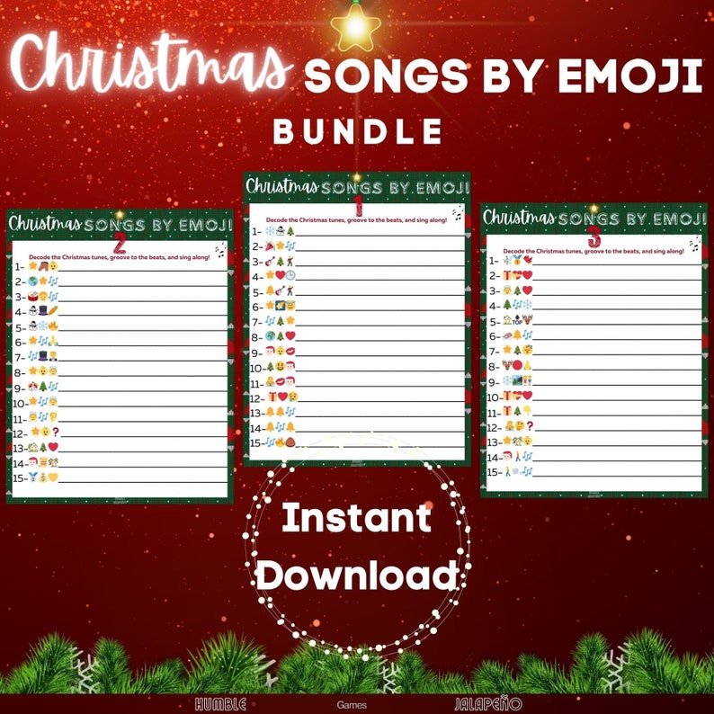 Christmas Emoji Song Game Bundle, Emoji Game, Christmas Emoji ...
