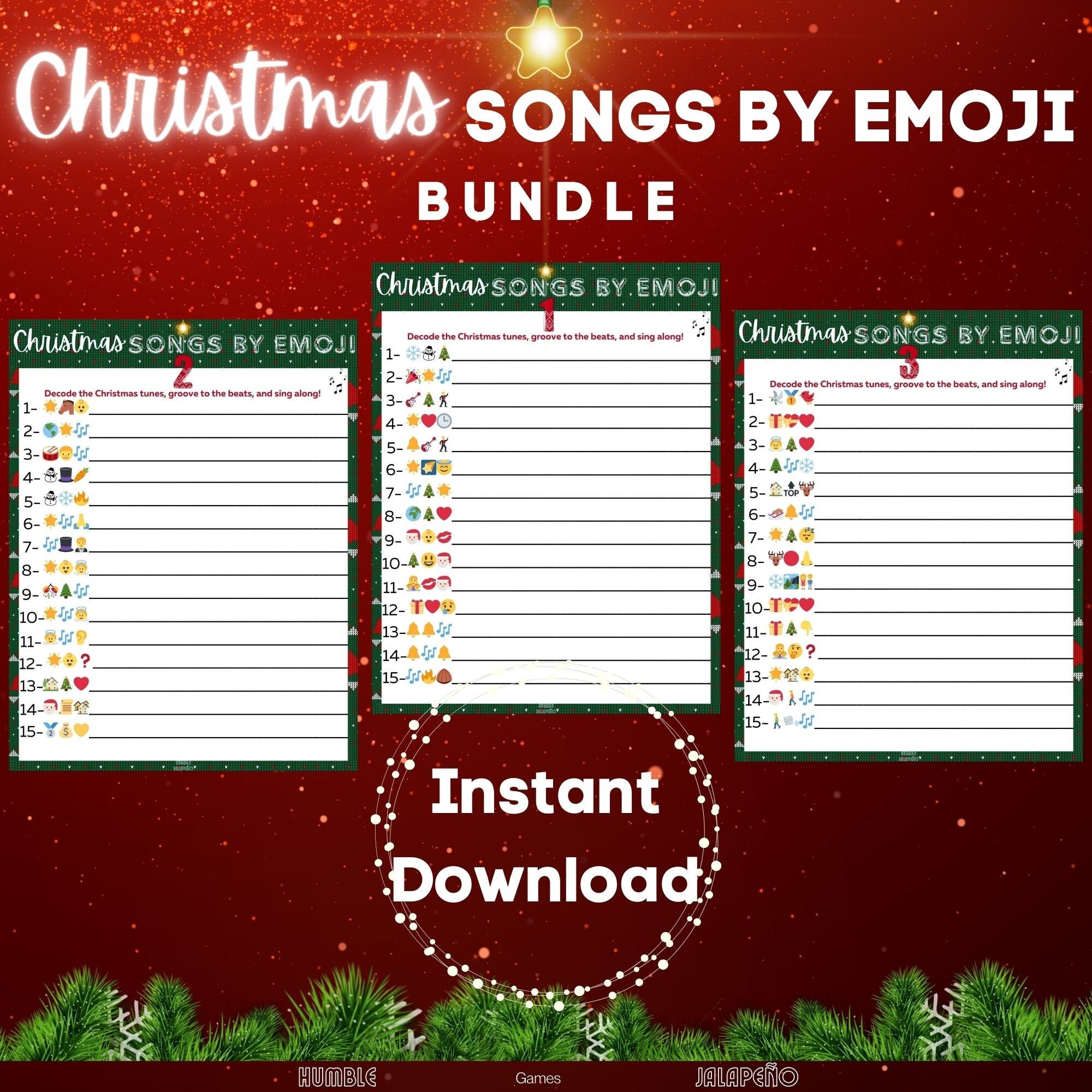 Christmas Emoji Song Game Bundle, Emoji Game, Christmas Emoji ...