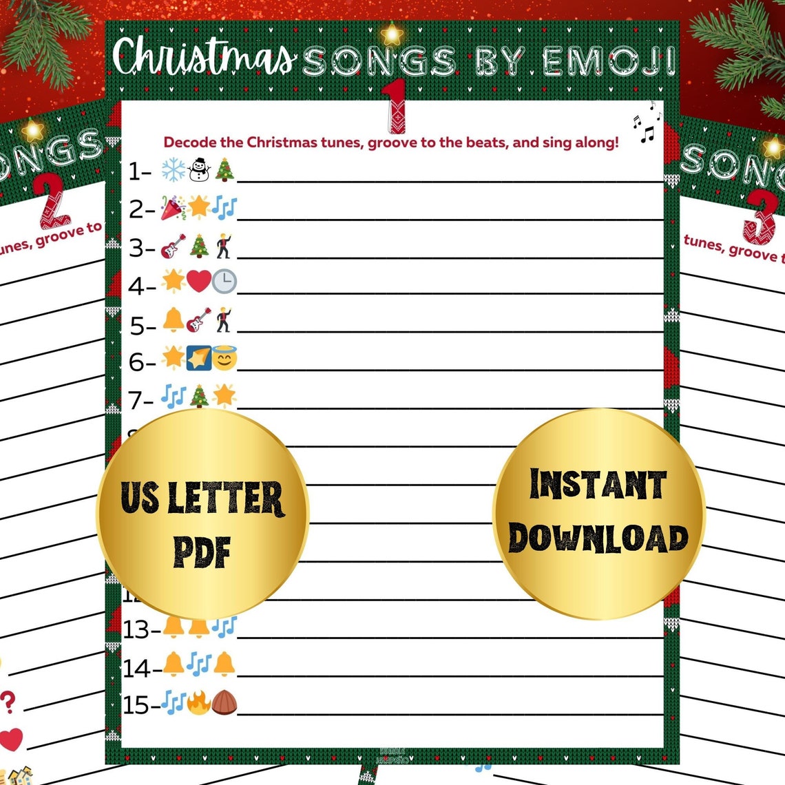 Christmas Emoji Game, Christmas Emoji Pictionary, Emoji Song Game ...